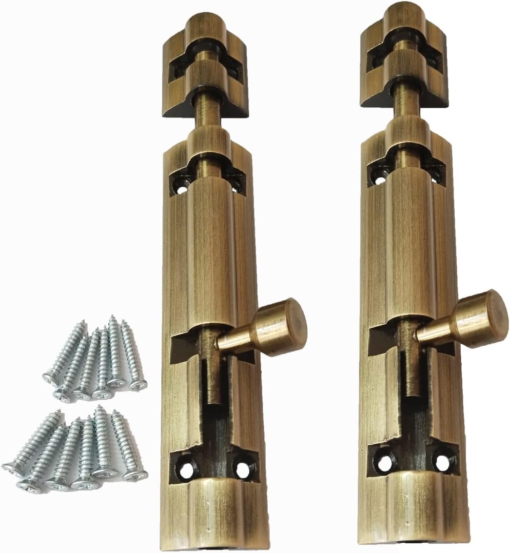 Pack of 2 Aluminium Tower Bolt Sliding Latch Lock with Screw for Door ...