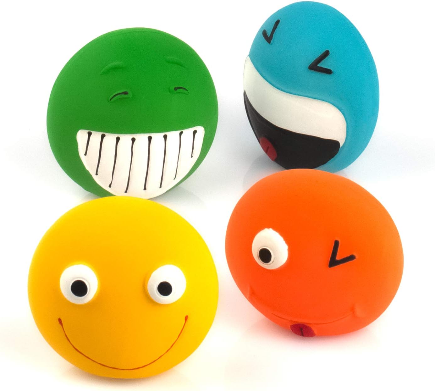 Pair of Squeaky Smiley Face Dog Toys Balls : Amazon.co.uk: Pet Supplies