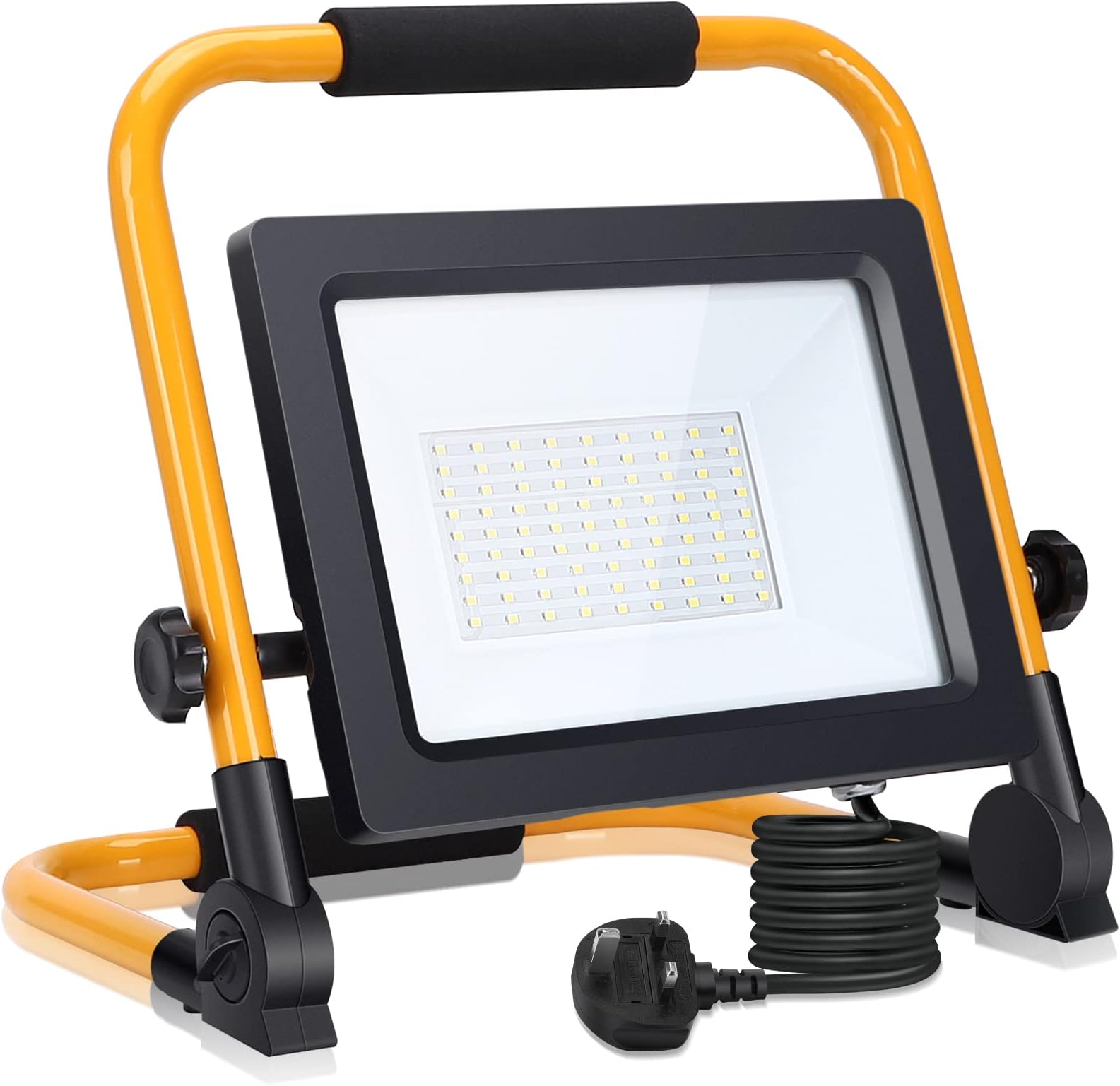 Aigostar Folding Floodlight, 50W 4500LM IP65 Waterproof LED Job Site ...