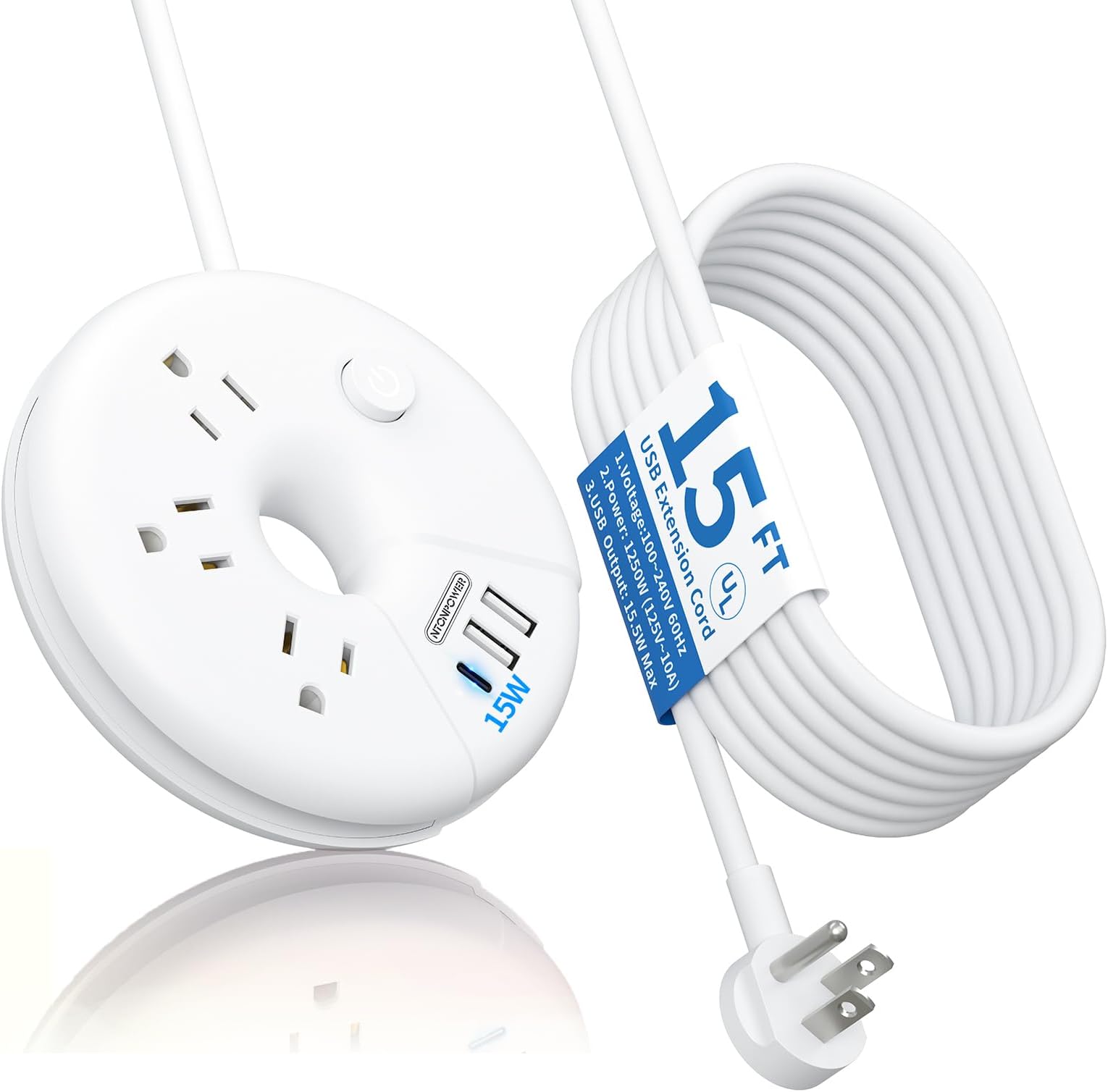 Amazon.com: Power Strip with USB - Wall Mountable Power Strip with 4 ...