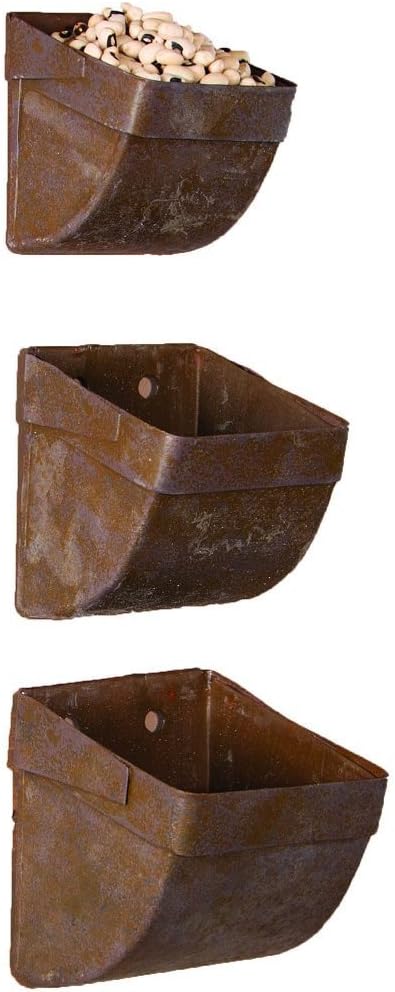 Amazon.com - Ohio Wholesale 3 Pc Set Rustic Metal Wall Container Boxes