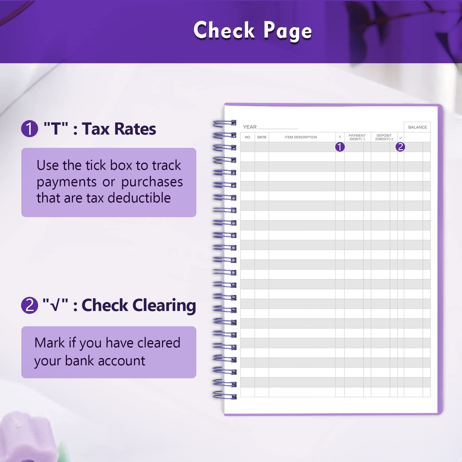 Check Registers For Personal Checkbook, Double Spiral Check Register ...