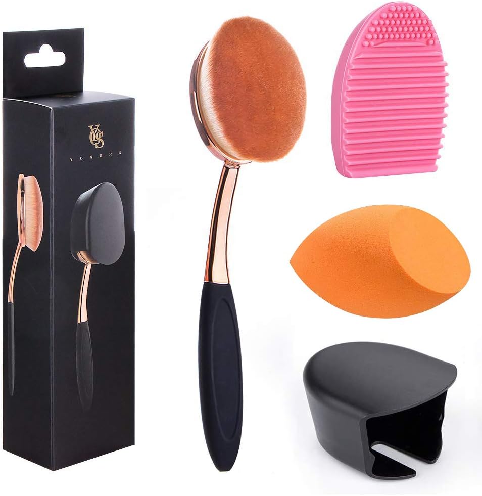 Amazon.com: Large Rose Gold Foundation contour Round Toothbrush Dust ...