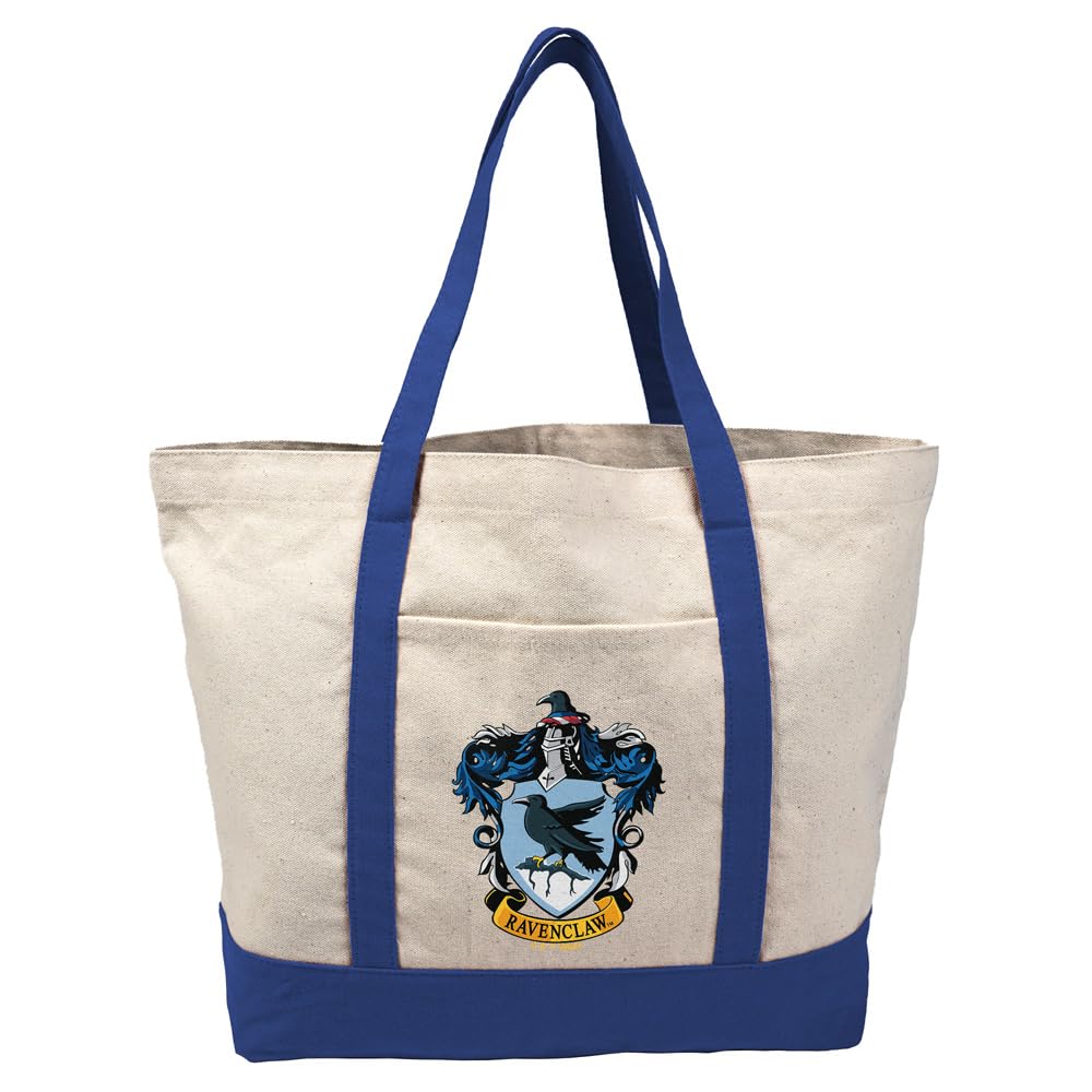 Amazon.com: Harry Potter Ravenclaw Crest Canvas Tote Bag With External ...
