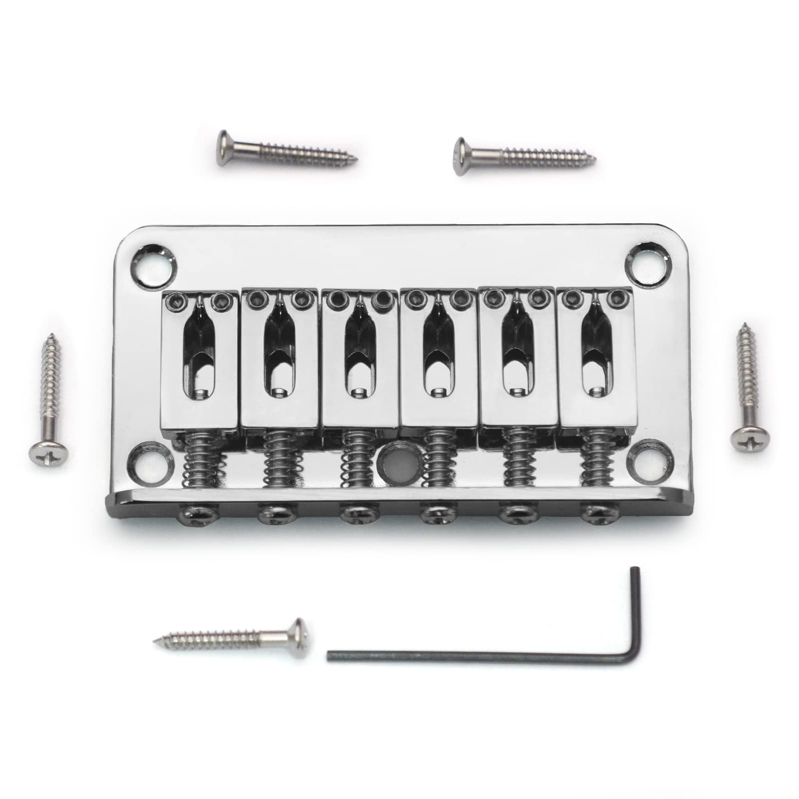 Amazon.com: MAXCHEER 78mm Fixed Hardtail Bridge for 6 String Fender ...