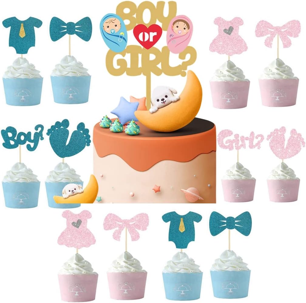 Jungen oder Mädchen Tortendeko, Boy or Girl Kuchen Deko, Jungen oder ...