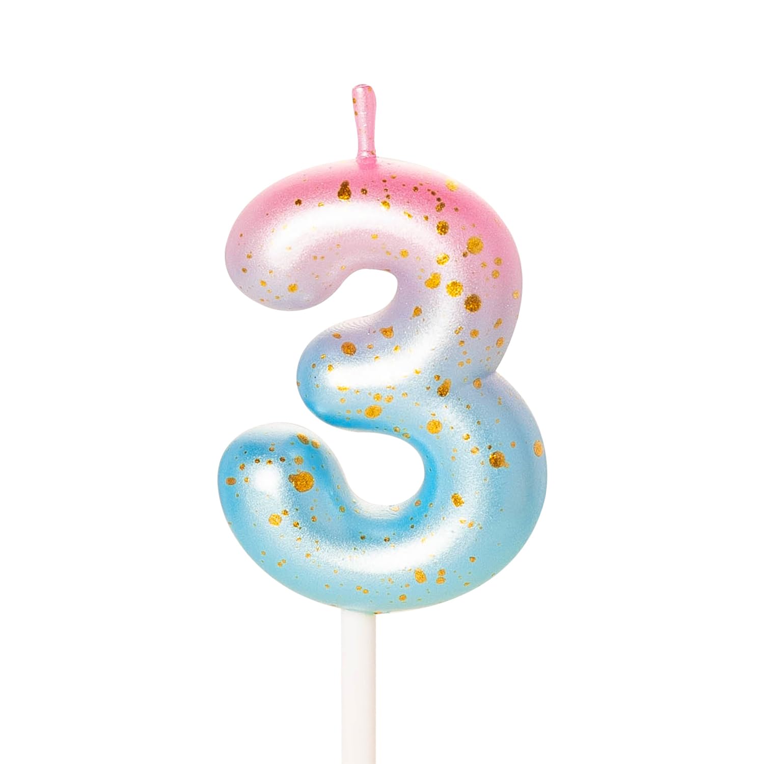 Pink Blue 3rd Birthday Candle Mermaid Theme Number 3 Candle for ...