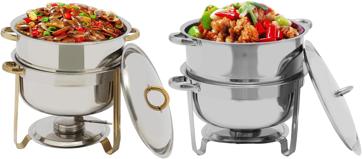 Amazon.com: Cutycaty Round Accent Soup Chafer, 201 Stainless Steel ...