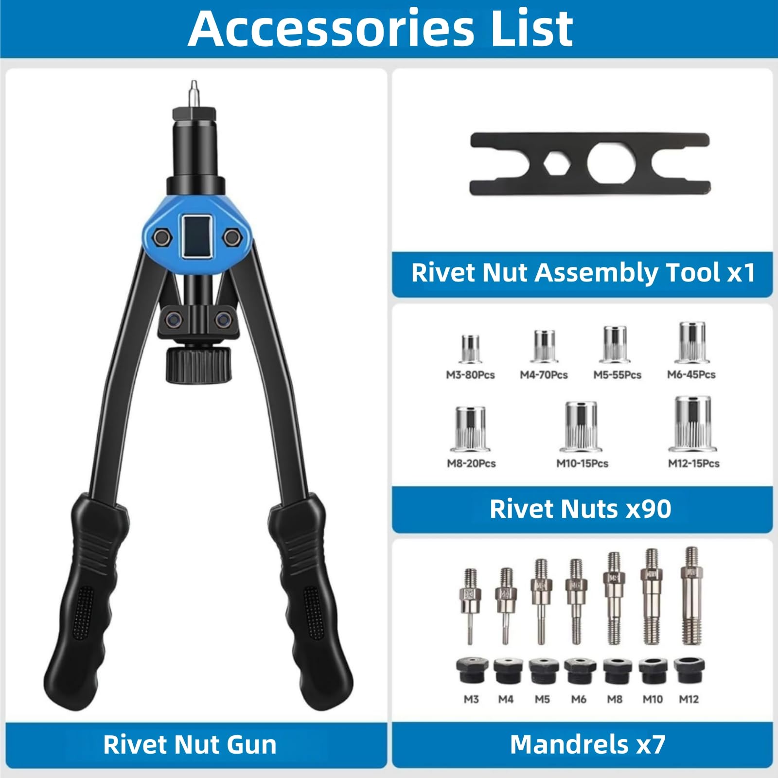 Rivet Nut Gun Set – Rivet Nut Pliers Set Rivet Nut Tool 14″ Heavy Duty ...