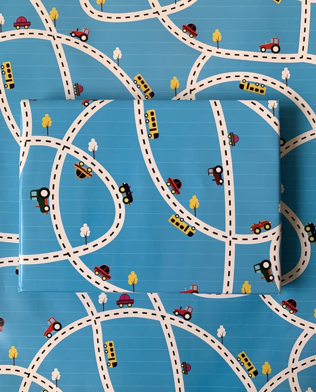 Dovetail Traffic Jam Kids Gift Wrapping Paper Pack of 2 Sheet : Amazon ...