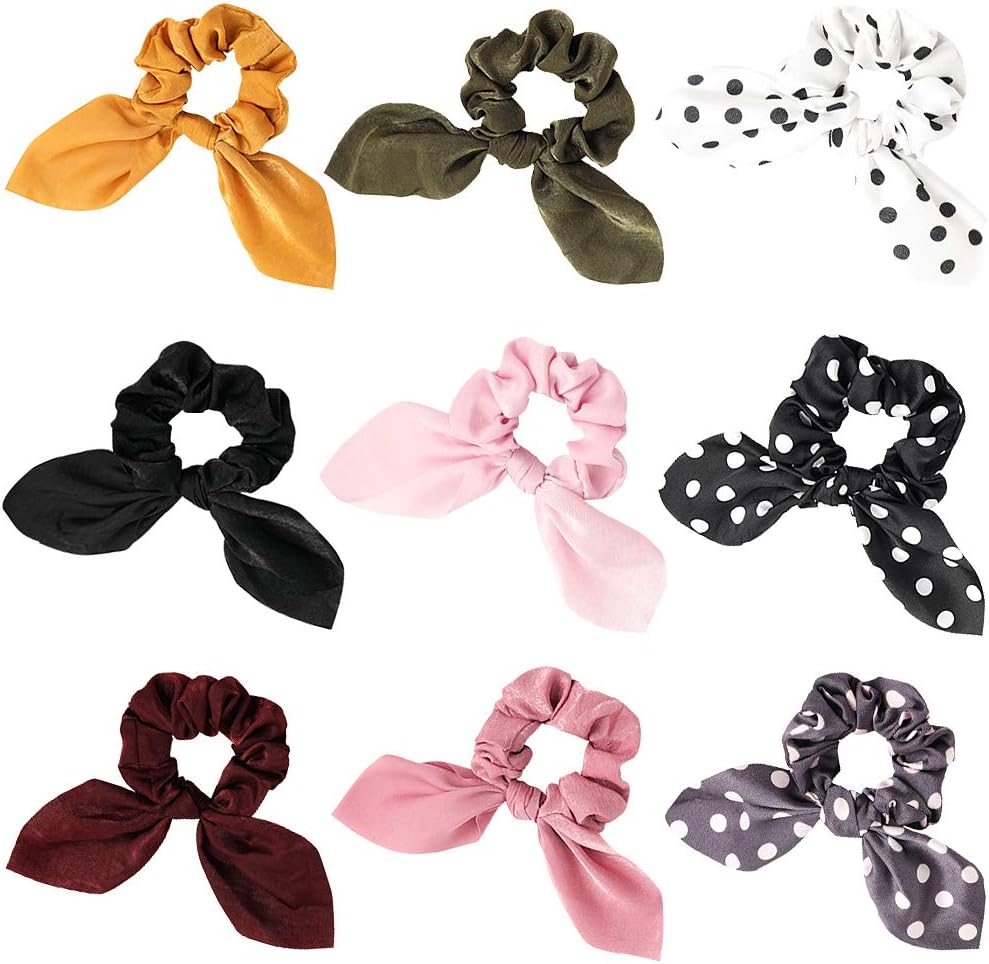 Amazon.com : Simnice 25 Pack Hair Scrunchies Rabbit Bunny Ear Bow ...
