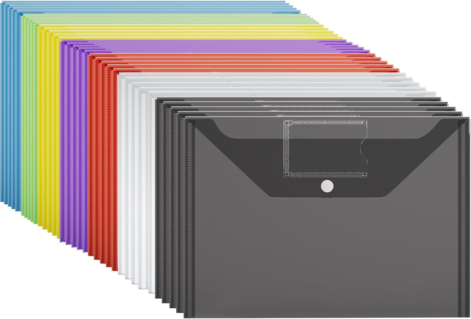 Plastic Wallets Folders - 40 Pack A4 Coloured Document Folder Plastic ...