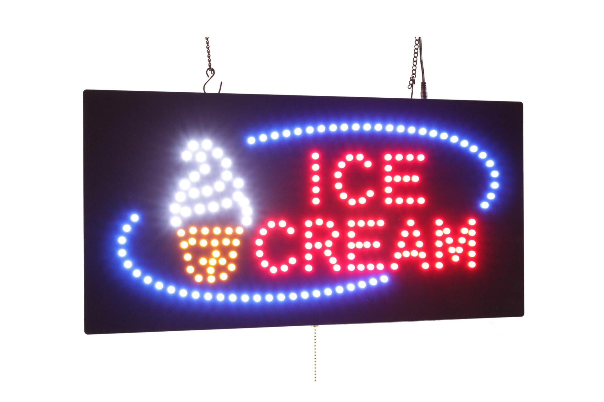 Amazon.com : Ice Cream Sign, 24"x12", 60x30cm, TOPKING, Signage, LED ...
