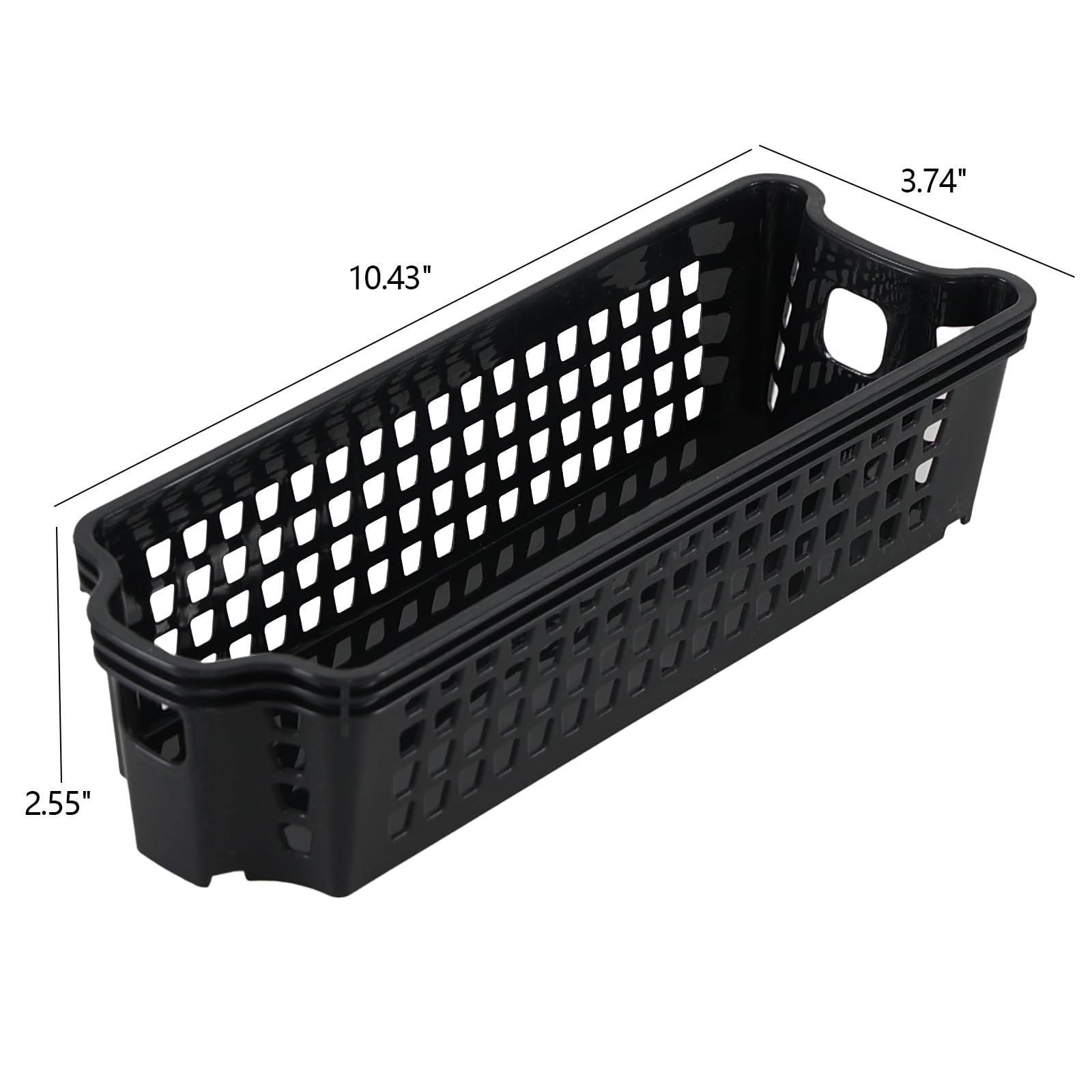 Snapklik.com : Drephia 12 Pack Plastic Slim Storage Basket