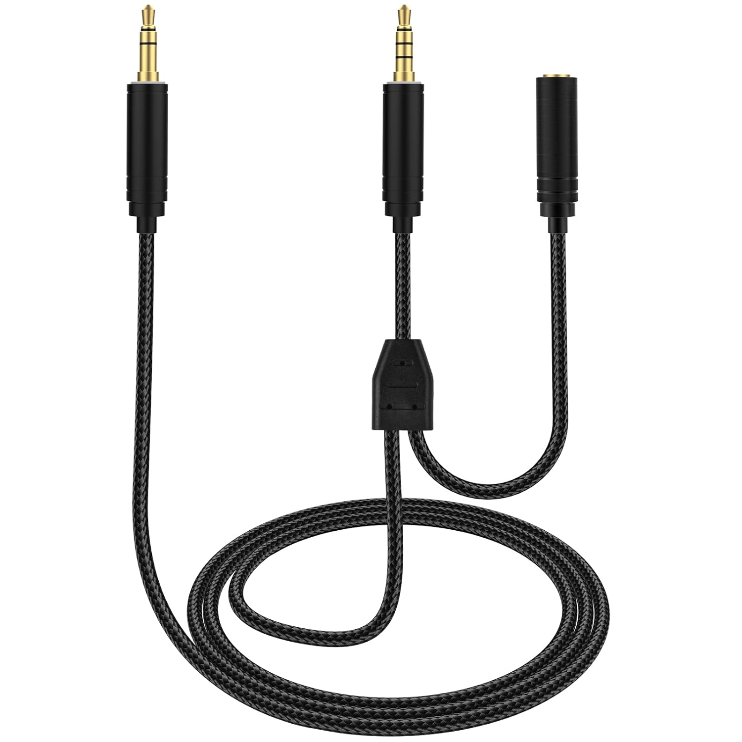 Lusgawer Chat Link Cable for Computer 3.5mm Female to 2 Dual 3.5mm Male ...