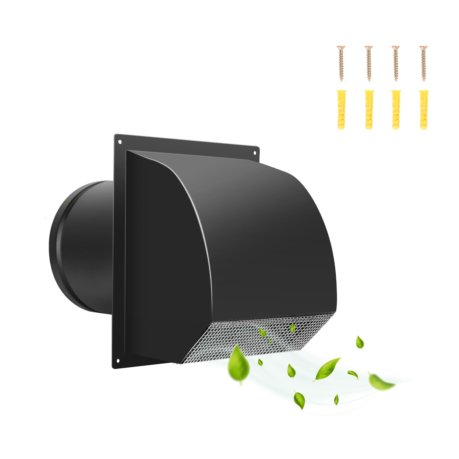 Snapklik.com : 6 Inch Steel Hooded Wall Vent