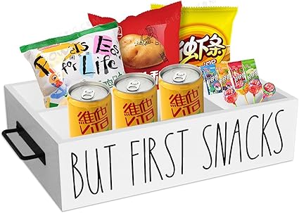 Amazon.com - Farmhouse Snack Bar Station - Wooden Snack Organizer with ...