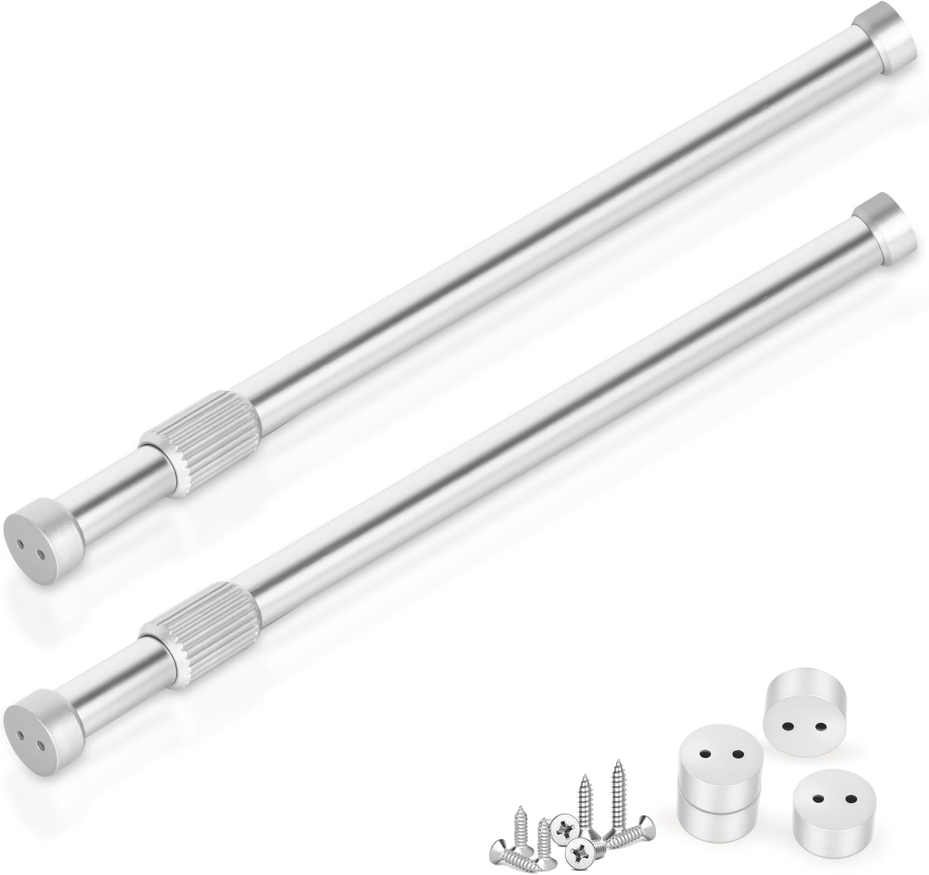 2 Pack Wardrobe Rail 44-76cm, Extendable Clothes Rail Pole, Wardrobe ...