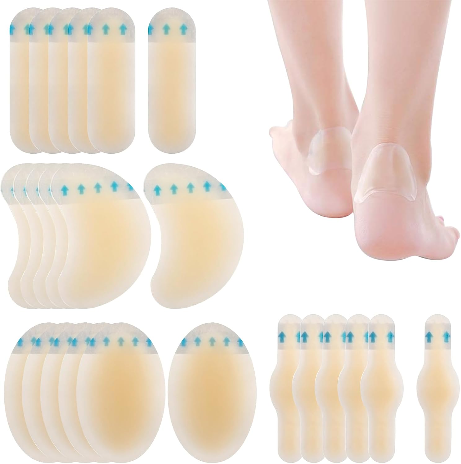 24 Pcs Blister Plasters Invisible Hydrocolloid Gel Guard Bandages ...