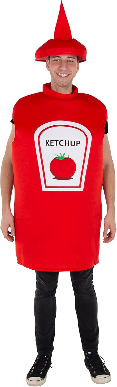 Amazon.com: Dress-Up-America Ketchup Bottle Costume - Tomato Ketchup ...
