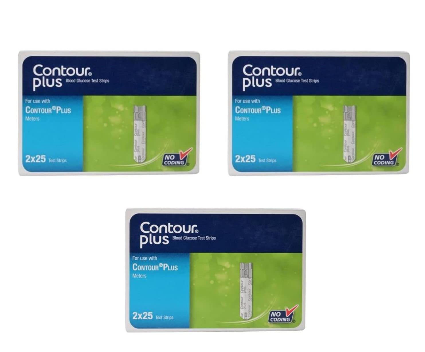 CONTOUR Plus Strips 50 Count (Multicolor) - Pack Of 3 For Unisex Adult ...