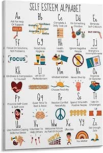 Amazon.com: Wall Art Poster Self Esteem Coping Skills Alphabet Poster ...