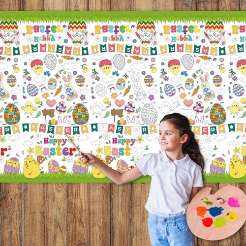 Amazon.com: Easter Large Coloring Poster for Kids, Happy Easter Jumbo ...