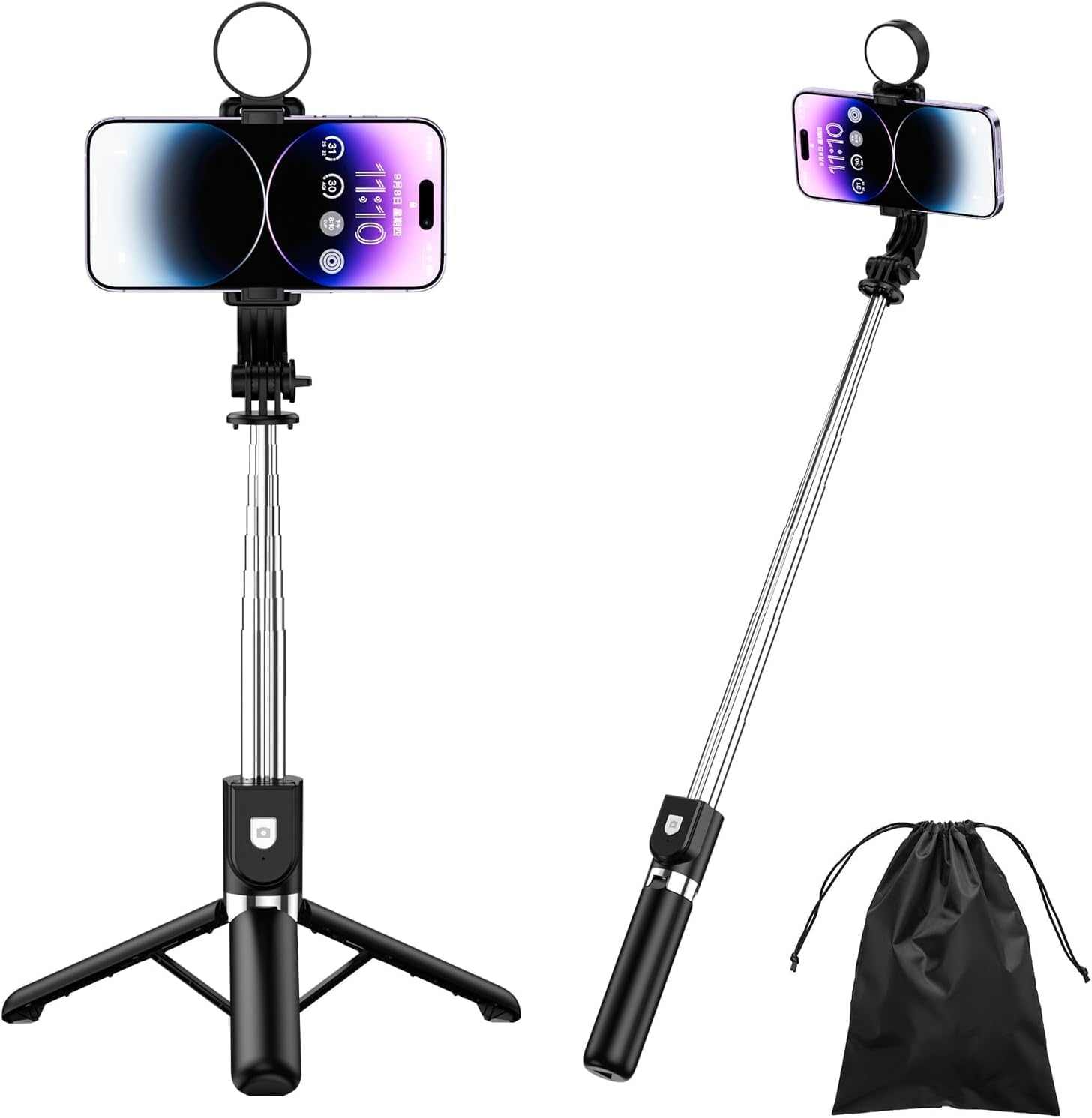 Amazon.com: XIHAMA 43'' Selfie Stick Tripod with Light,Stable Tripod ...