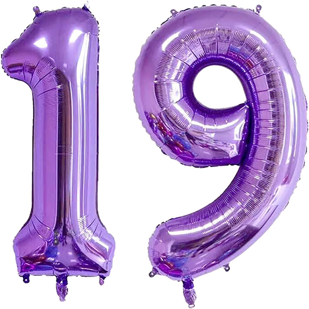 Amazon.com: XLOOD Number 19 Balloons 32 inch Digital Balloon Alphabet ...