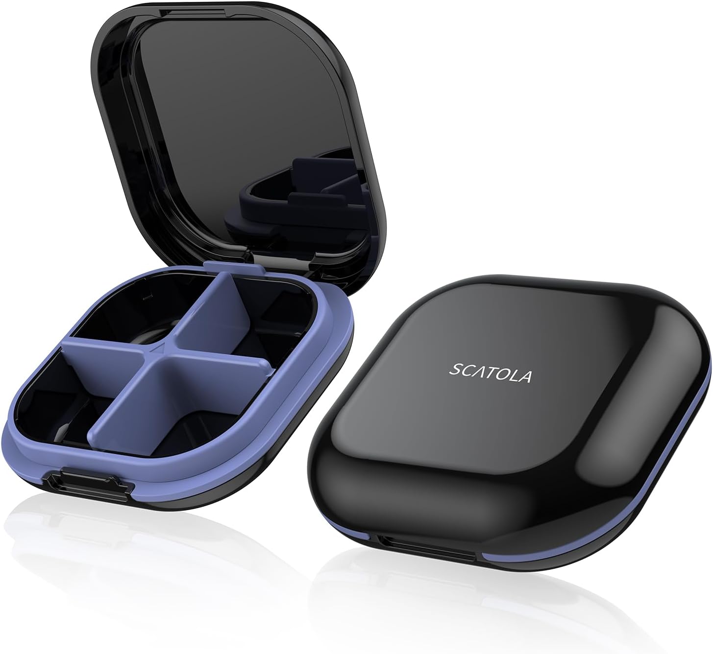 Amazon.com: Daily Pill Organizer 4 Compartments, Small Pill Box ...