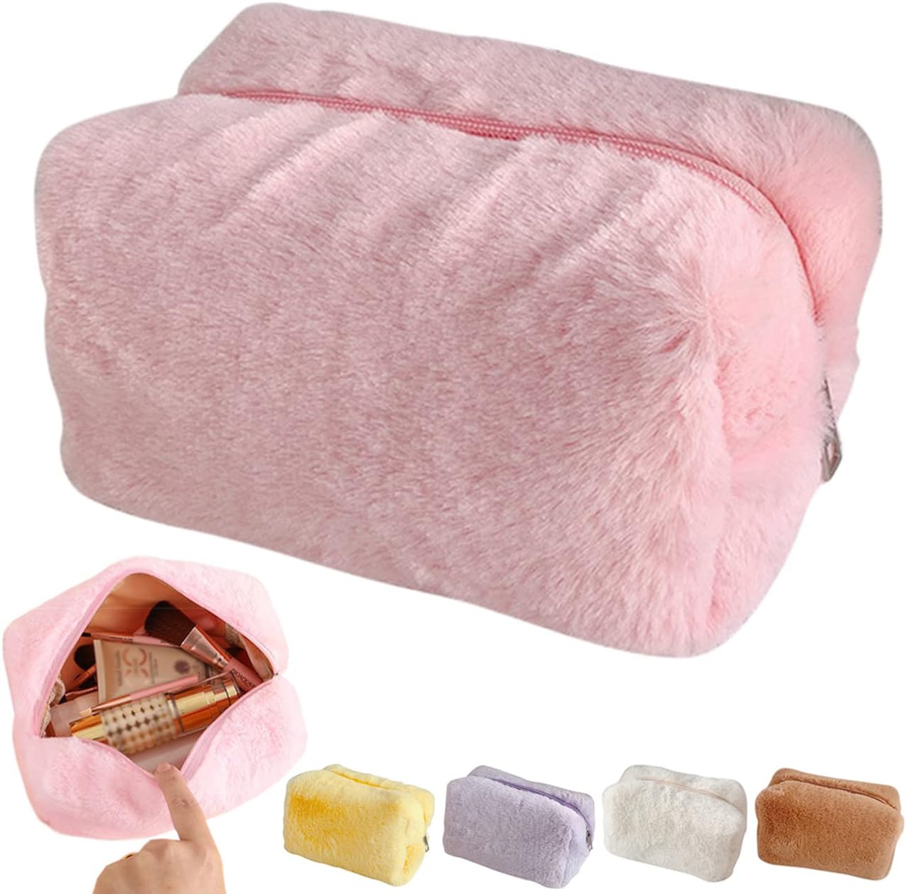 Amazon.com: Makeup Bag with Macaron Colors, Preppy Makeup Pouch, Cute ...