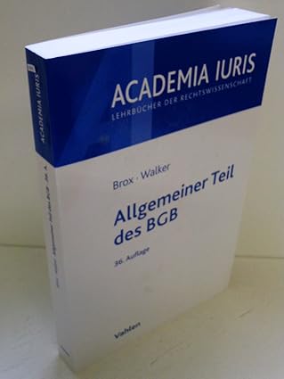 Allgemeiner Teil des BGB by Brox, Hans, Walker, Wolf-Dietrich - Amazon.ae