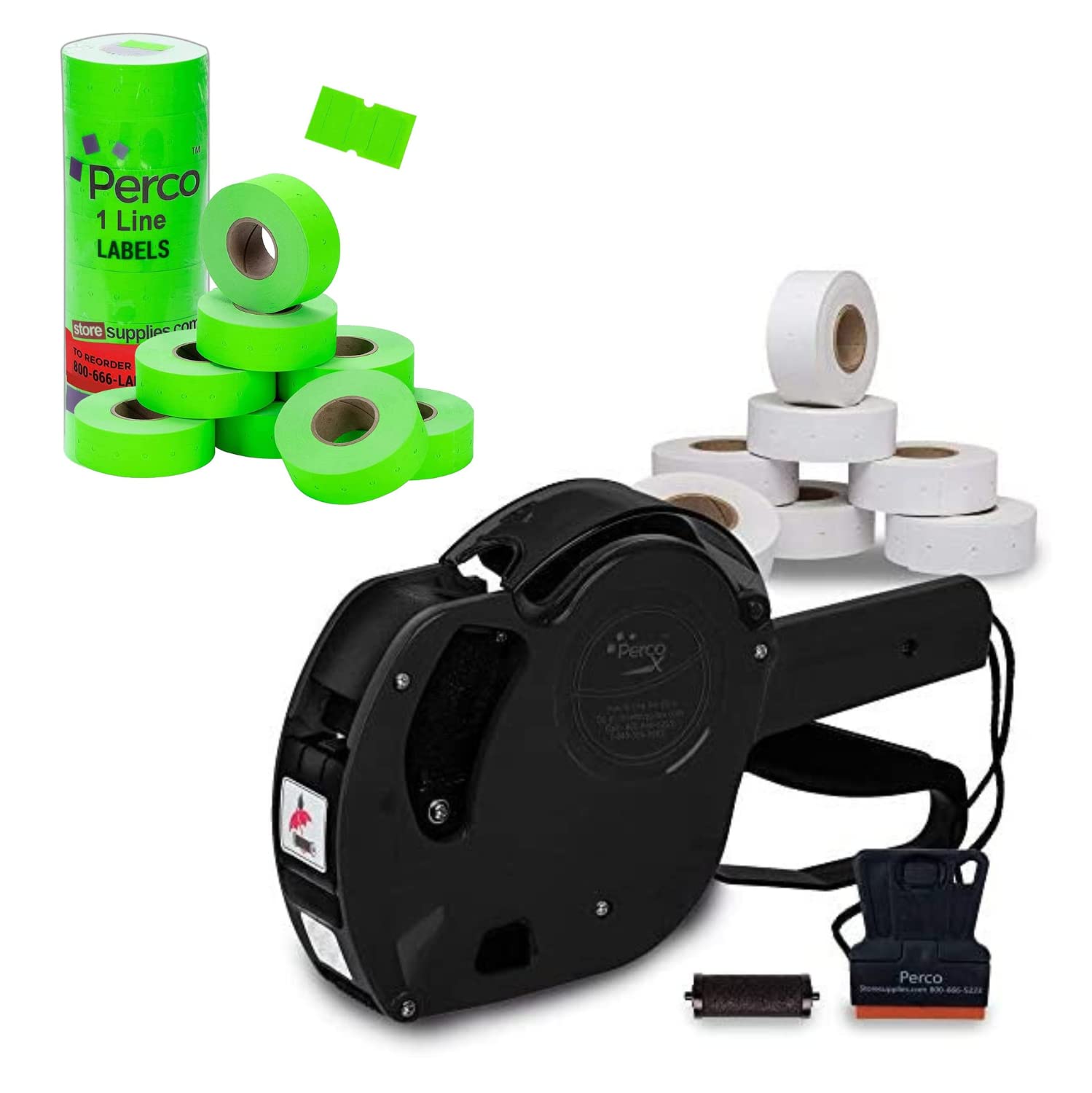 Amazon.com : Perco X 1 Line Price Gun Kit - 1 Line Label Gun with 9,000 ...