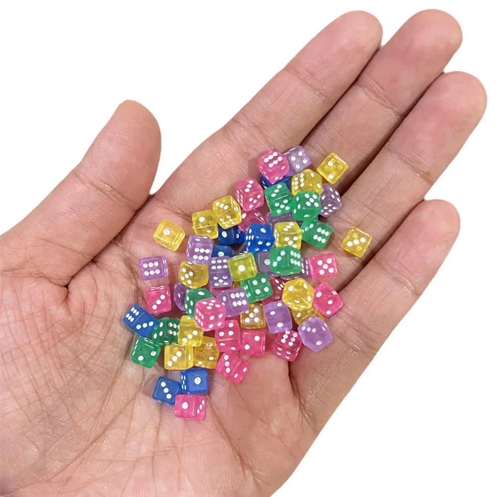 Amazon.com: 100PCS Small Transparent Clear dice Assorted 1/5" 5mm D6 ...