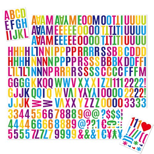 318Pcs 24 Sheets Letter Stickers, 2 in Letter Stickers Large, Colourful ...