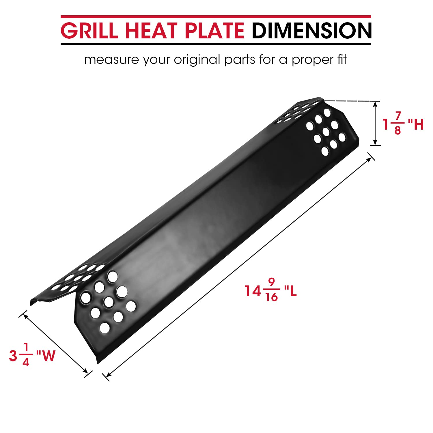 Snapklik.com : 4 Pack Porcelain Grill Heat Plate 14.56" L, Gas Grill ...