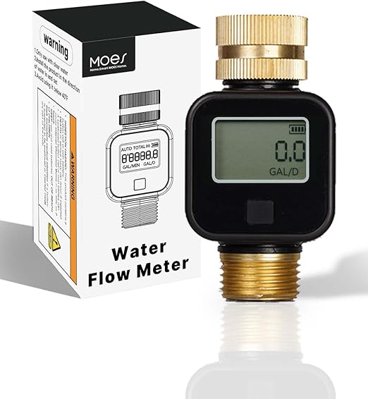 Amazon.com : MOES Water Flow Meter with Brass Inlet & Outlet Metal ...