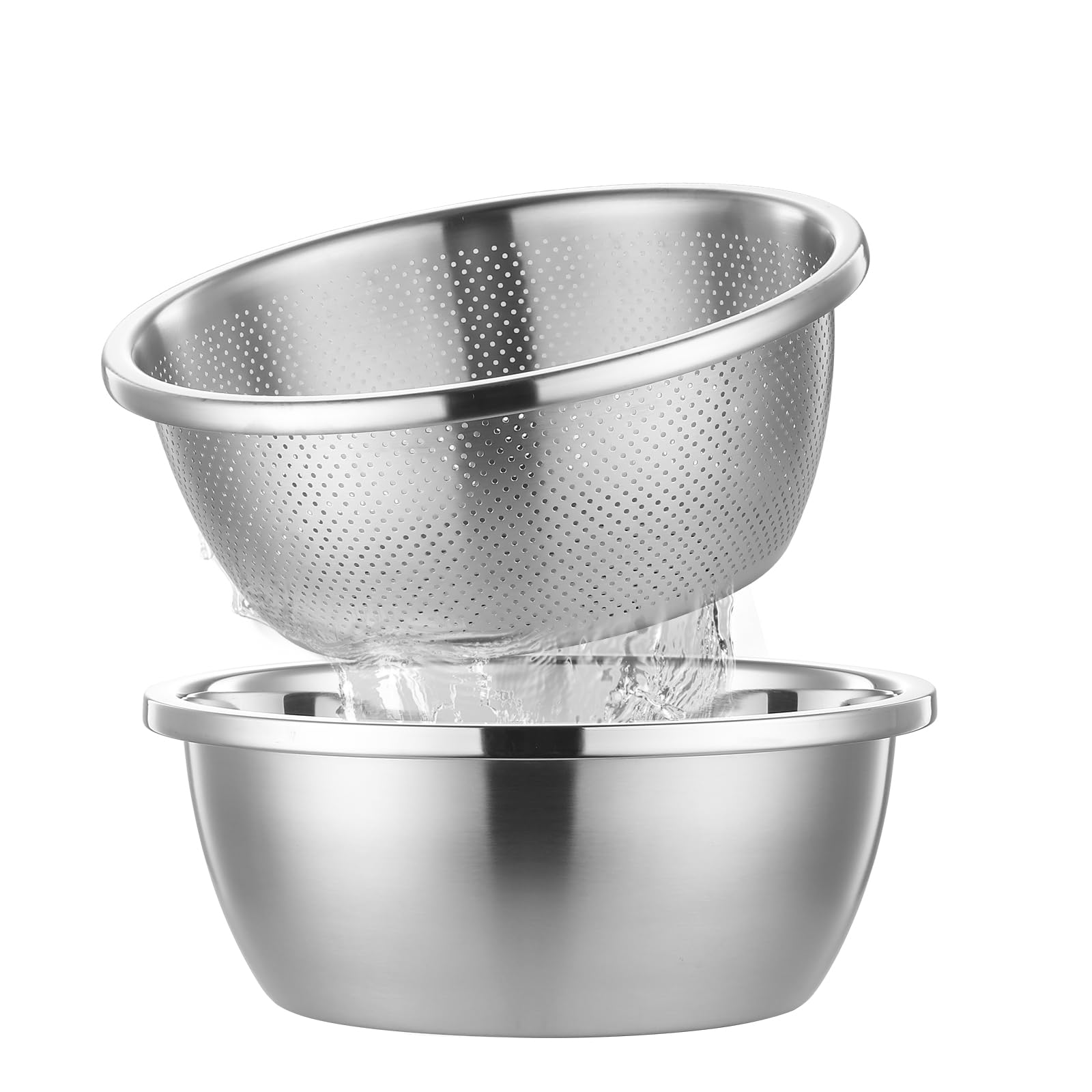 Amazon.com: AHIABOAT 304 Stainless Steel Colander Microporous with ...
