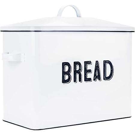 Amazon.com: Extra Large White Farmhouse Bread Box for Kitchen ...