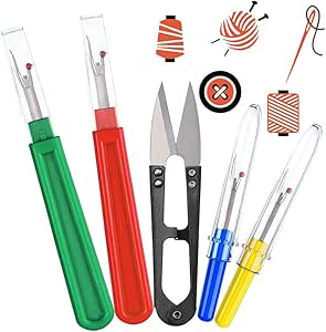 4 Pcs Seam Ripper Unpicker Kit, XCOZU Stitch Unpicker Thread Cutter ...