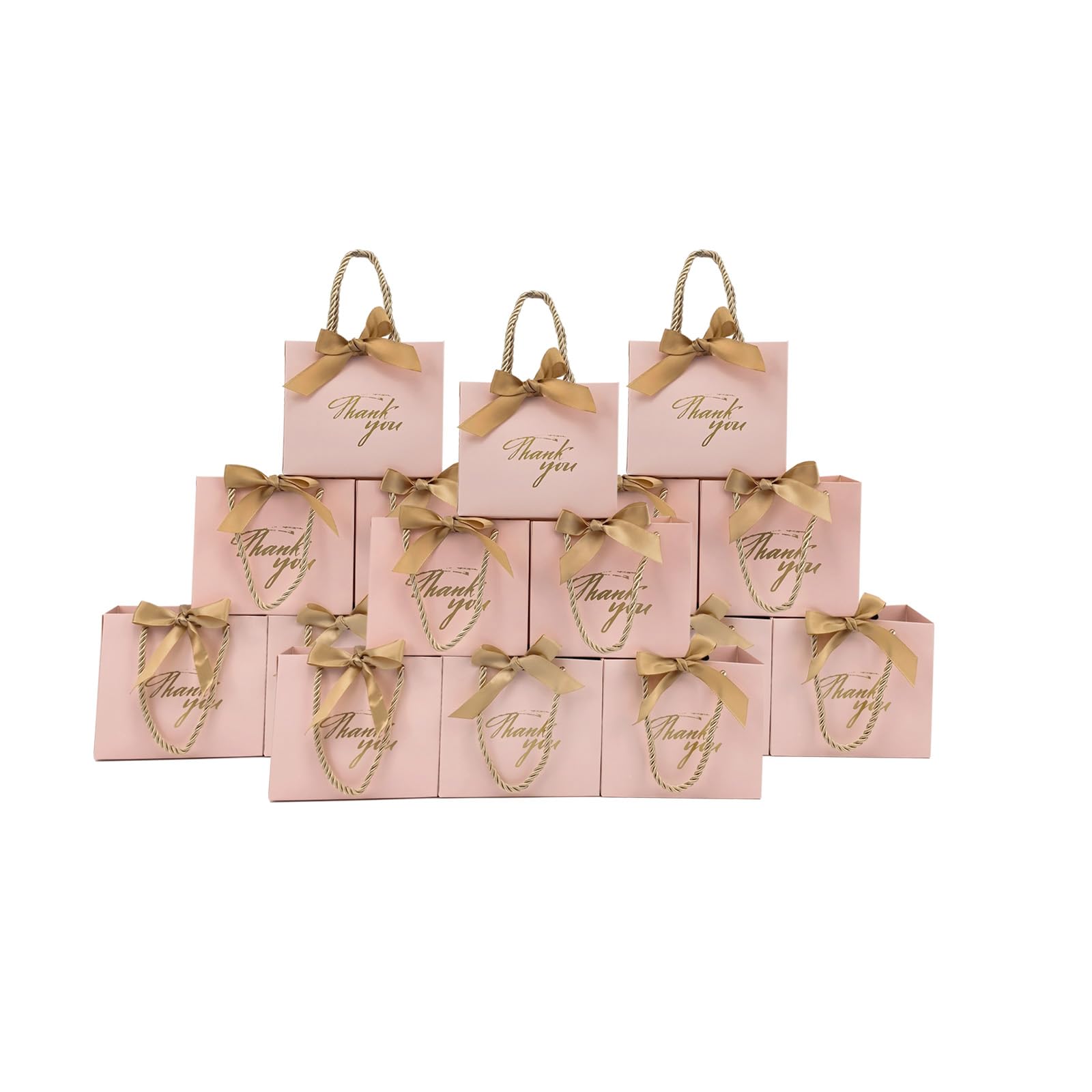 Amazon.com: TKSBAG Pink Small Gift Bag, 100 Pack Small Thank You Bag ...