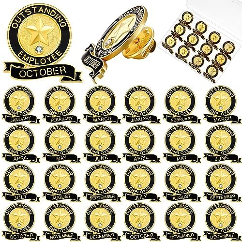 Amazon.com : Tigeen 12 Pcs Year Service Reward Pins Star enamel Pins ...