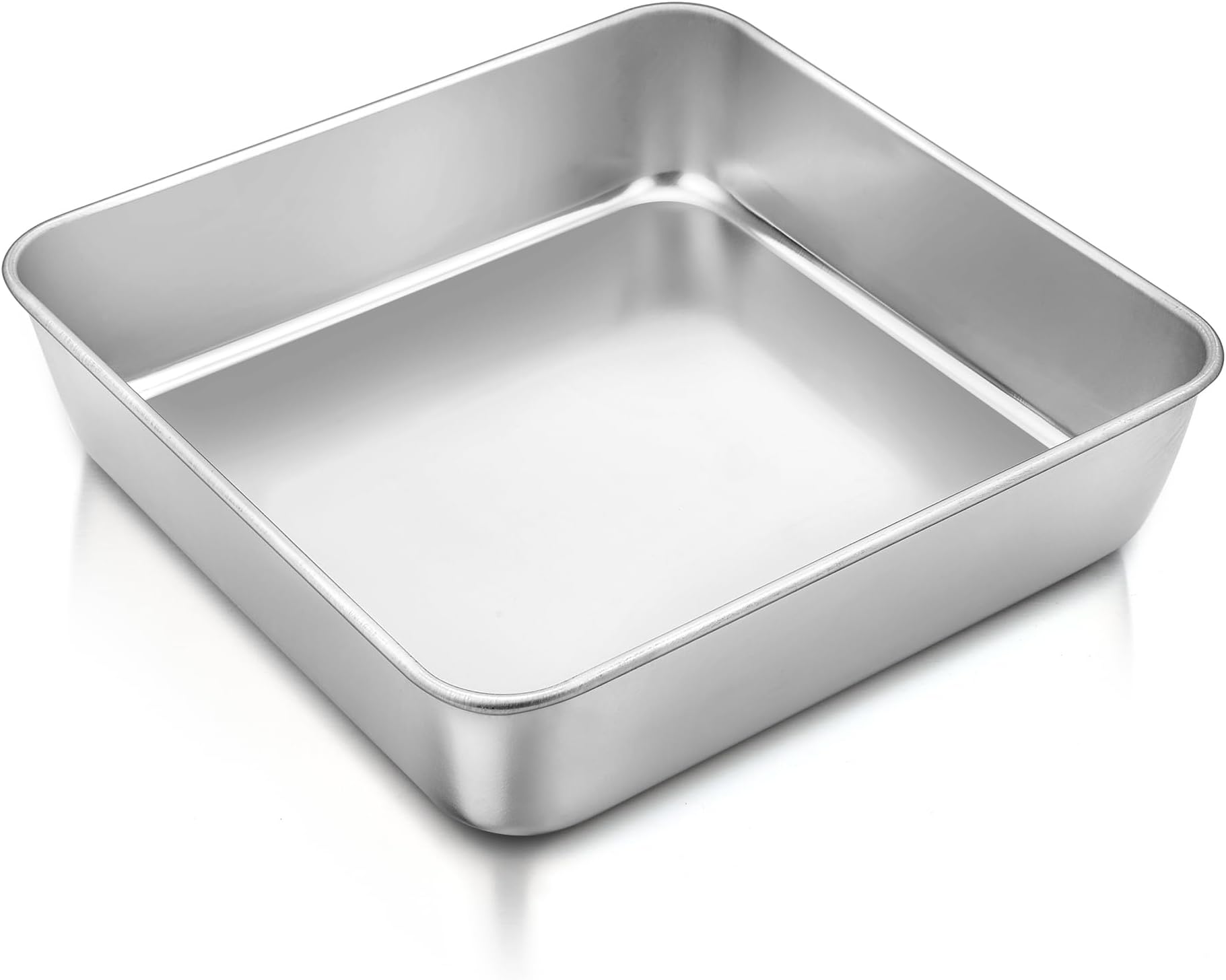 Herogo 8 Inch Square Cake Tin, Stainless Steel Baking Tin for Baking ...