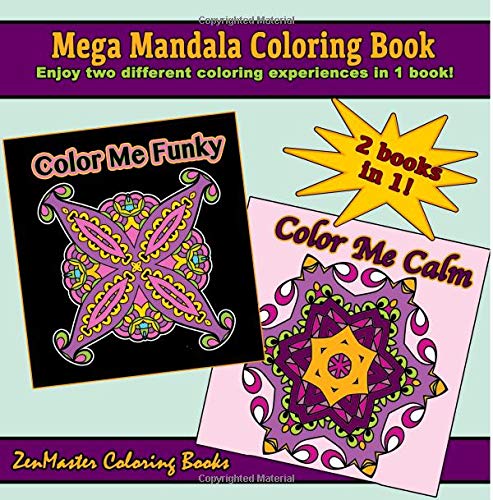 Amazon.com: Mega Mandala Coloring Book: 2 coloring books in 1: Color Me ...