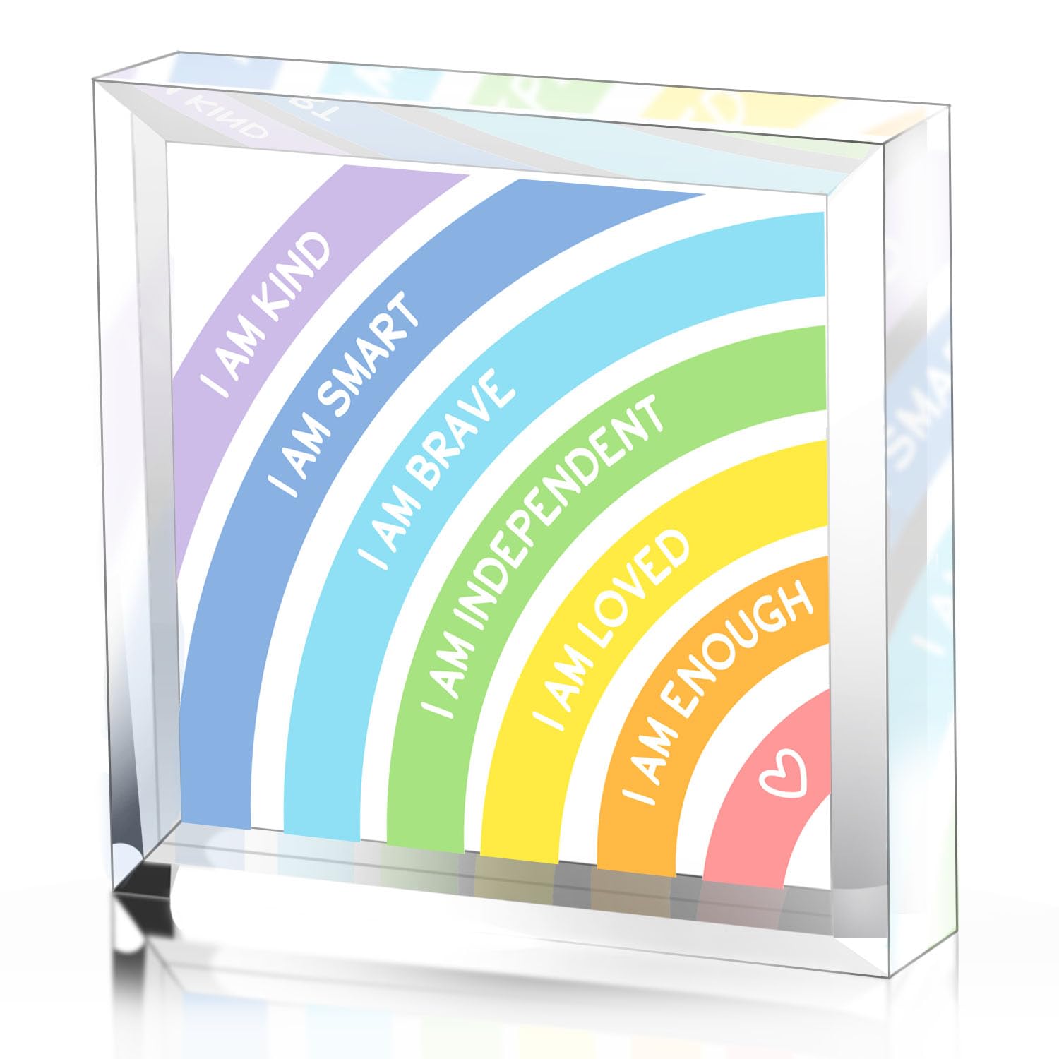 Amazon.com: Positive Affirmations Desk Decor - Rainbow Office Decor ...