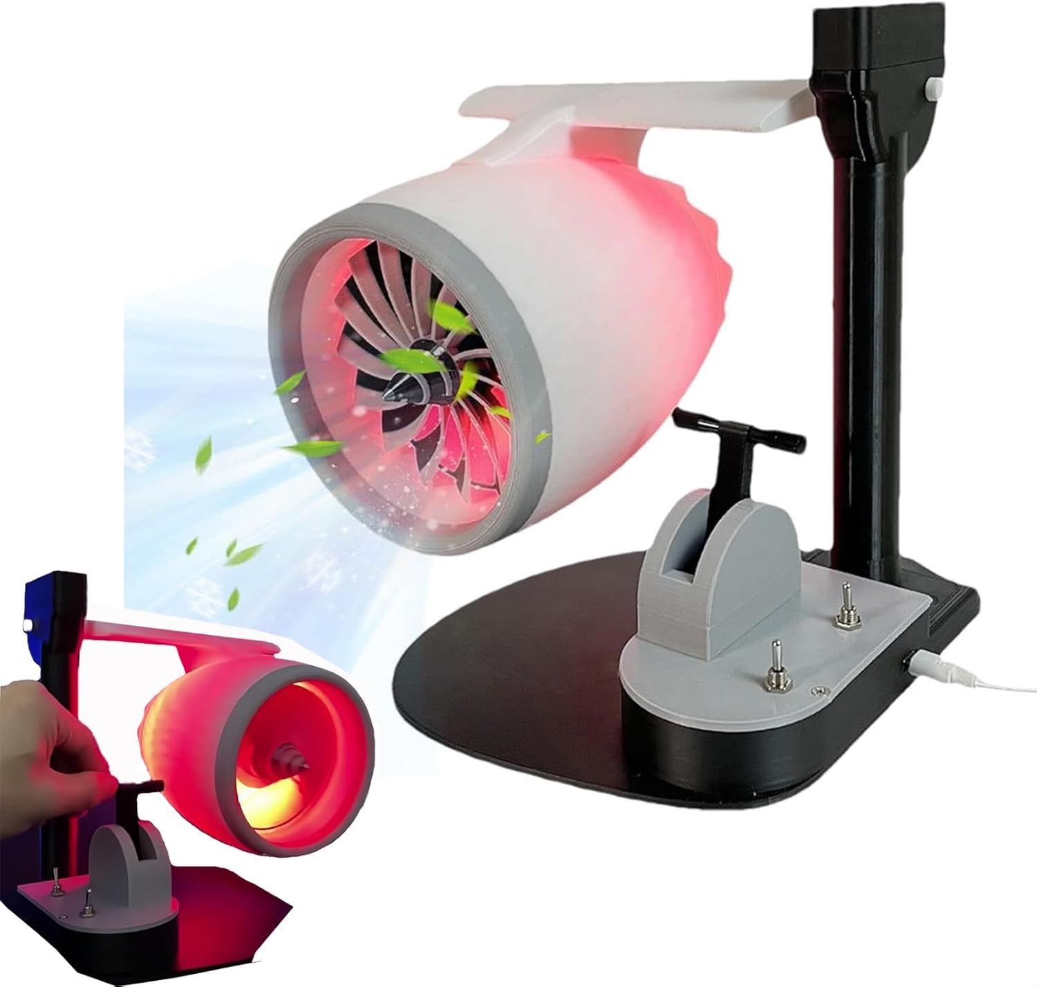 Jet Engine Fan, Turbojet Desktop Fan with Light and Humidifier ...