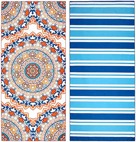 Amazon.com: 2 Pack Microfiber Beach Towel, Oversized Microfiber Pool ...