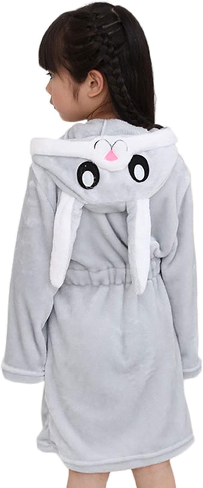 Amazon.com: Kids Hooded Robe Fleece Bathrobe Rabbit Bunny for Boys ...