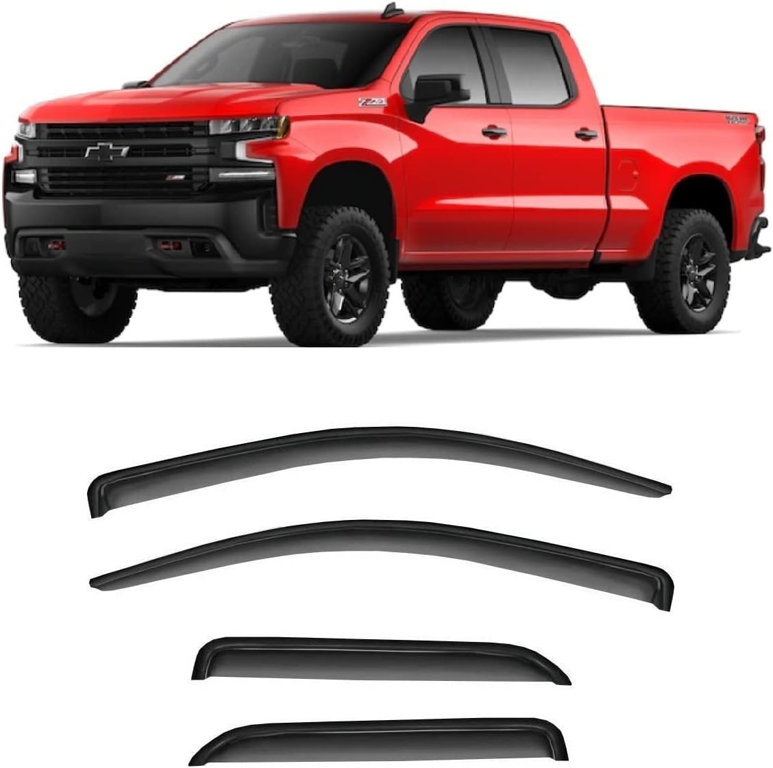 Amazon.com: 2019-2024 Tape-On Side Window Deflector Visors for ...