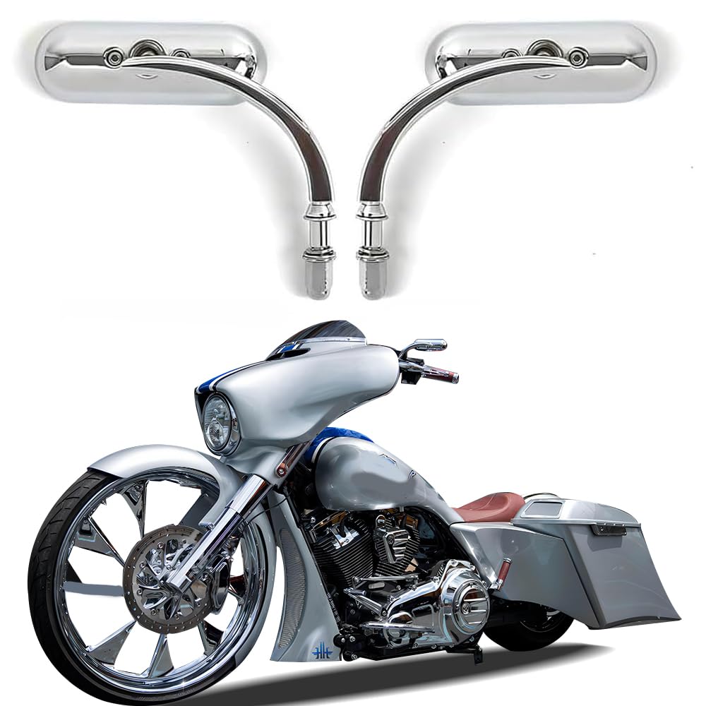 Snapklik.com : Chrome Motorcycle Universal Oval Rear View Side Mirrors ...